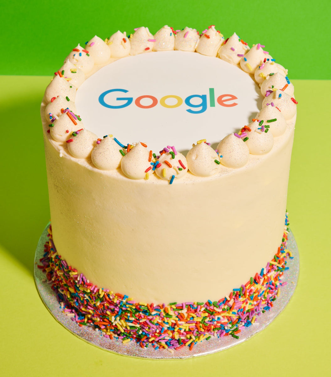 Vanilla Rainbow Logo Cake | Corporate Gifting – Flavourtown Bakery